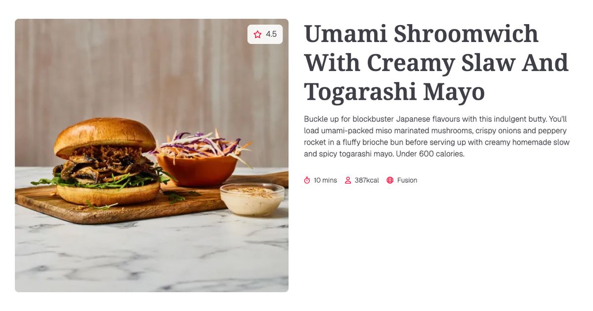 Umami Shroomwich With Creamy Slaw And Togarashi Mayo (10 mins) | Gousto ...