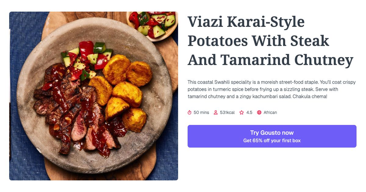 Viazi Karai-Style Potatoes With Steak And Tamarind Chutney (50 mins ...