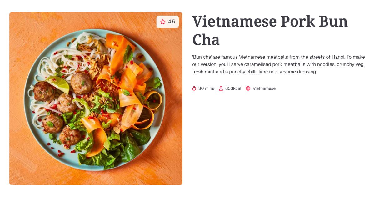 Vietnamese Pork Bun Cha (30 mins) | Gousto Recipe Search