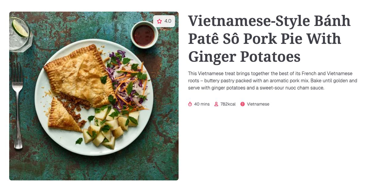 Vietnamese-Style Bánh Patê Sô Pork Pie With Ginger Potatoes (40 mins ...