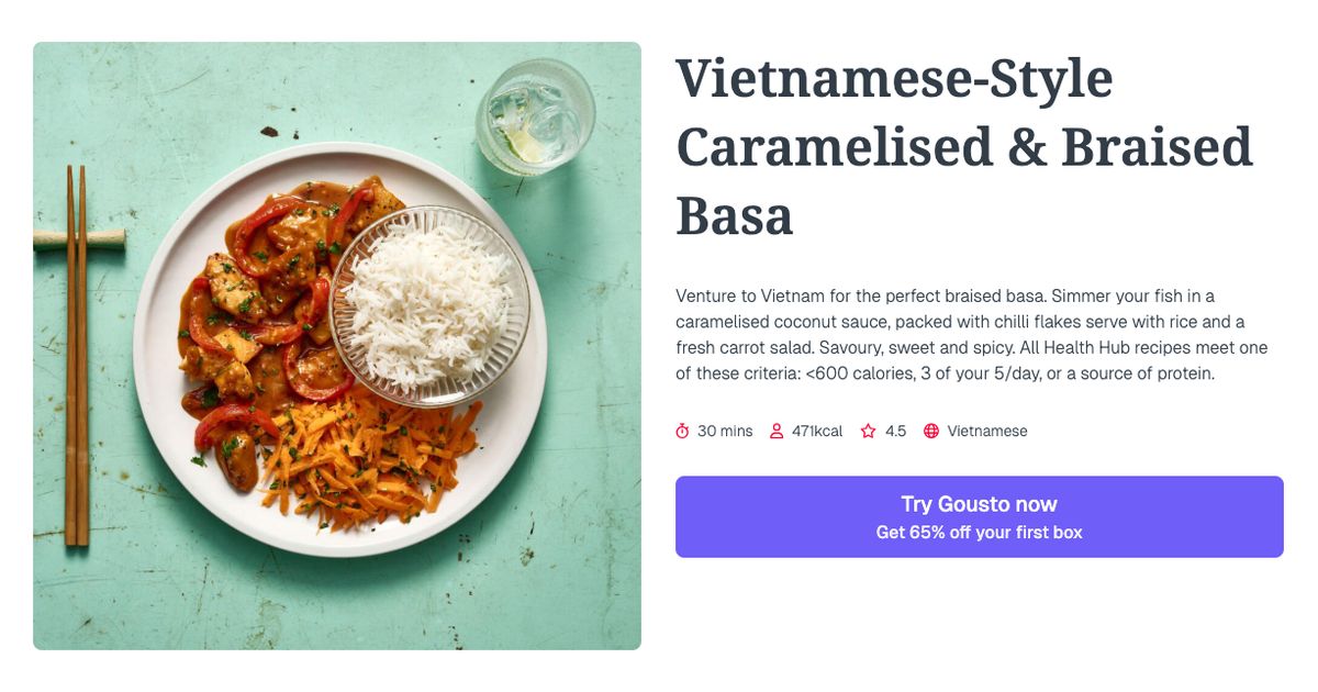 Vietnamese-Style Caramelised & Braised Basa (30 mins) | Gousto Recipe ...